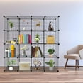 Qumbnk 16 Cube Organizer Storage Shelves Wire Cube Metal Grid for Home ...
