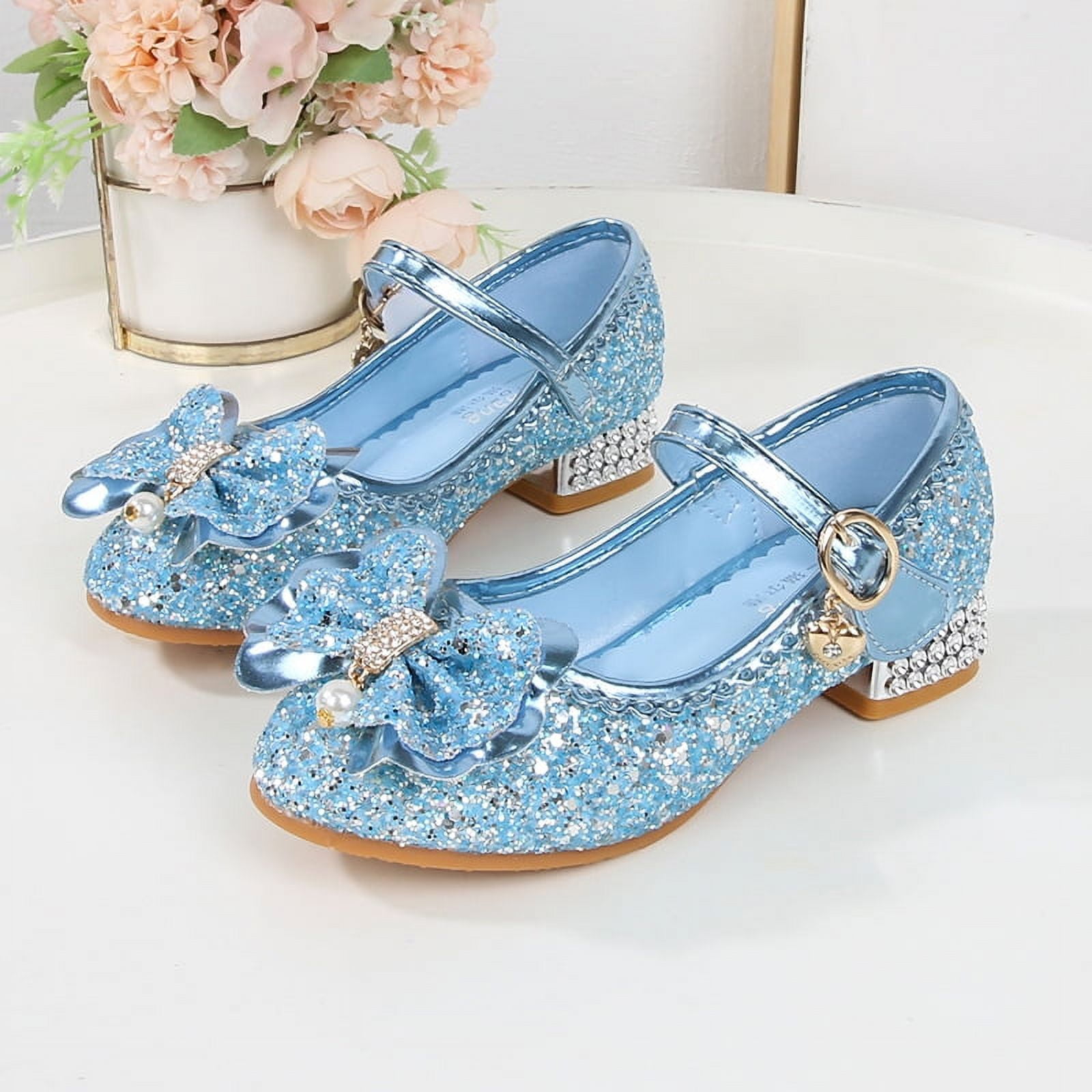 Zapatos de princesa para niñas, con lazo, tacones altos, zapatos de ...