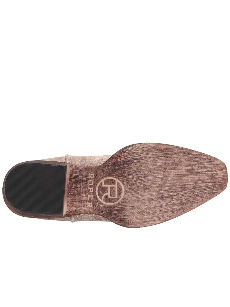 Roper Womens Vintage Beige Faux Leather Judith Cowboy Boots 9