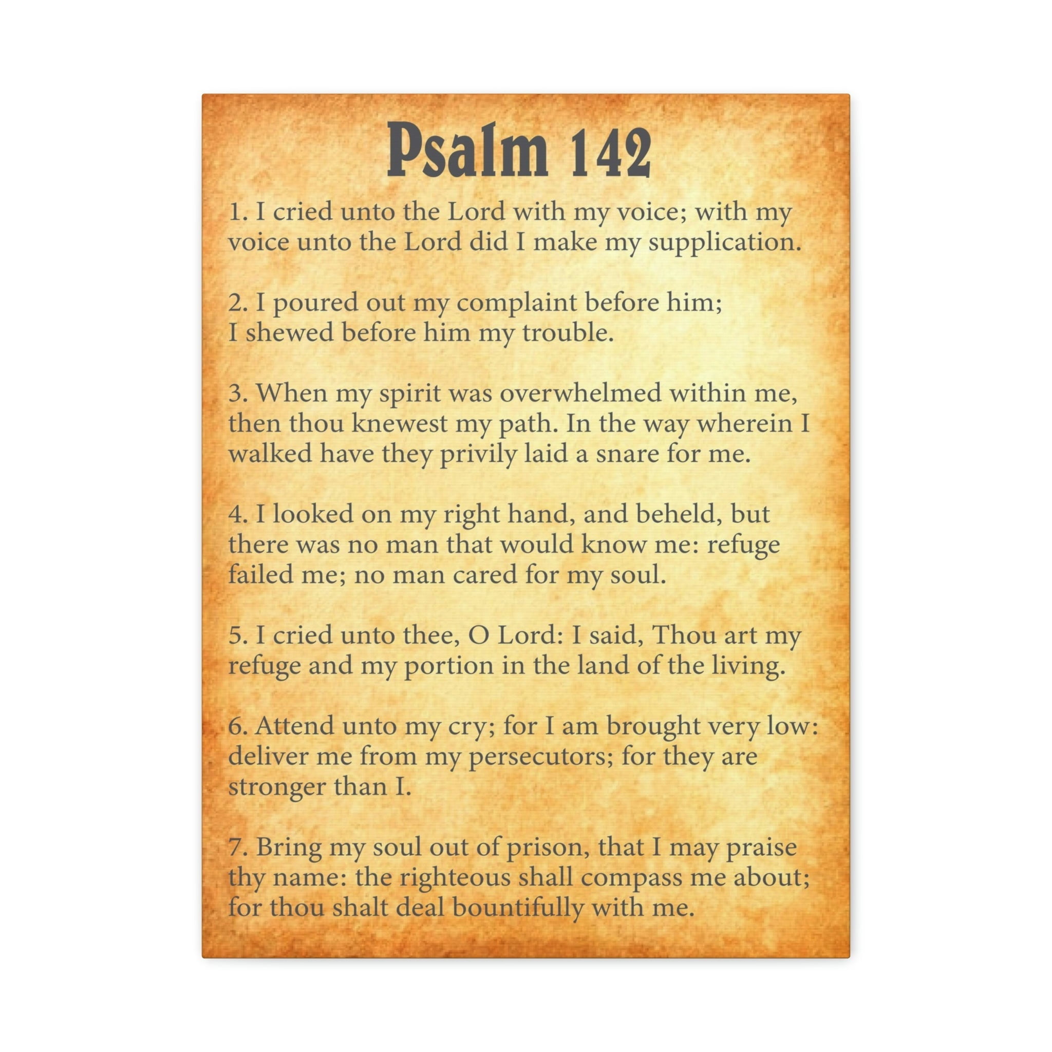 Scripture Walls Psalm 142 Gold Bible Verse Canvas Christian Wall Art ...