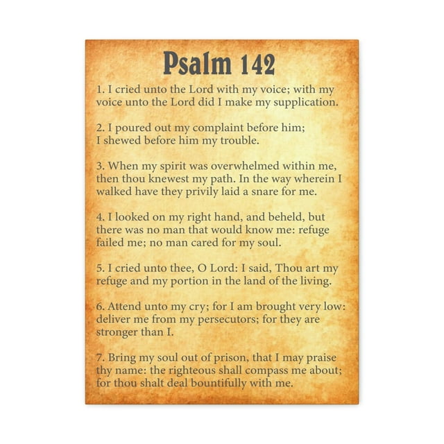Scripture Walls Psalm 142 Gold Bible Verse Canvas Christian Wall Art ...