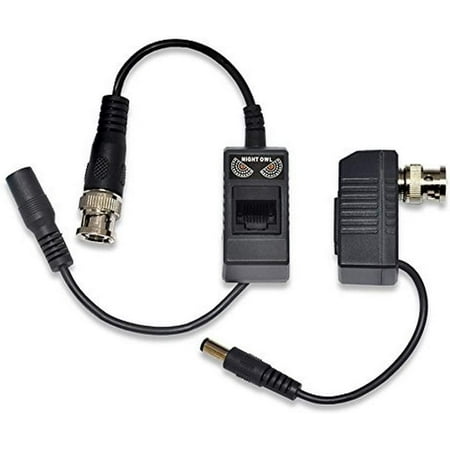A-VB-POE-BNC 1-Pair Pive Video Balun Converters with Power for Security ...