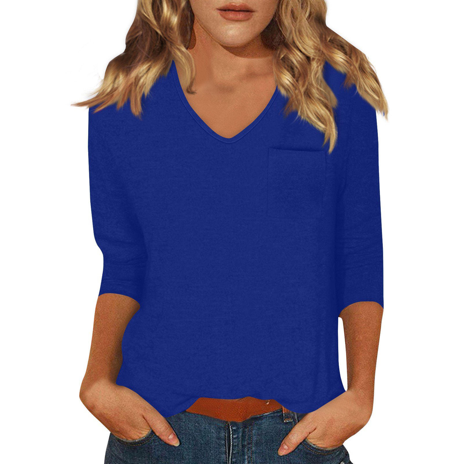 Click here for Dengdeng Womens 3/4 Sleeve Tops Plus Size 3x Cotto... prices