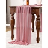 Coolmade 10Ft Pink Chiffon Table Runner, 29x120 Inches, for Weddings ...