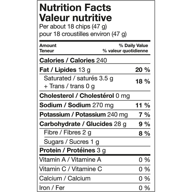 Takis Fuego Nutrition Label