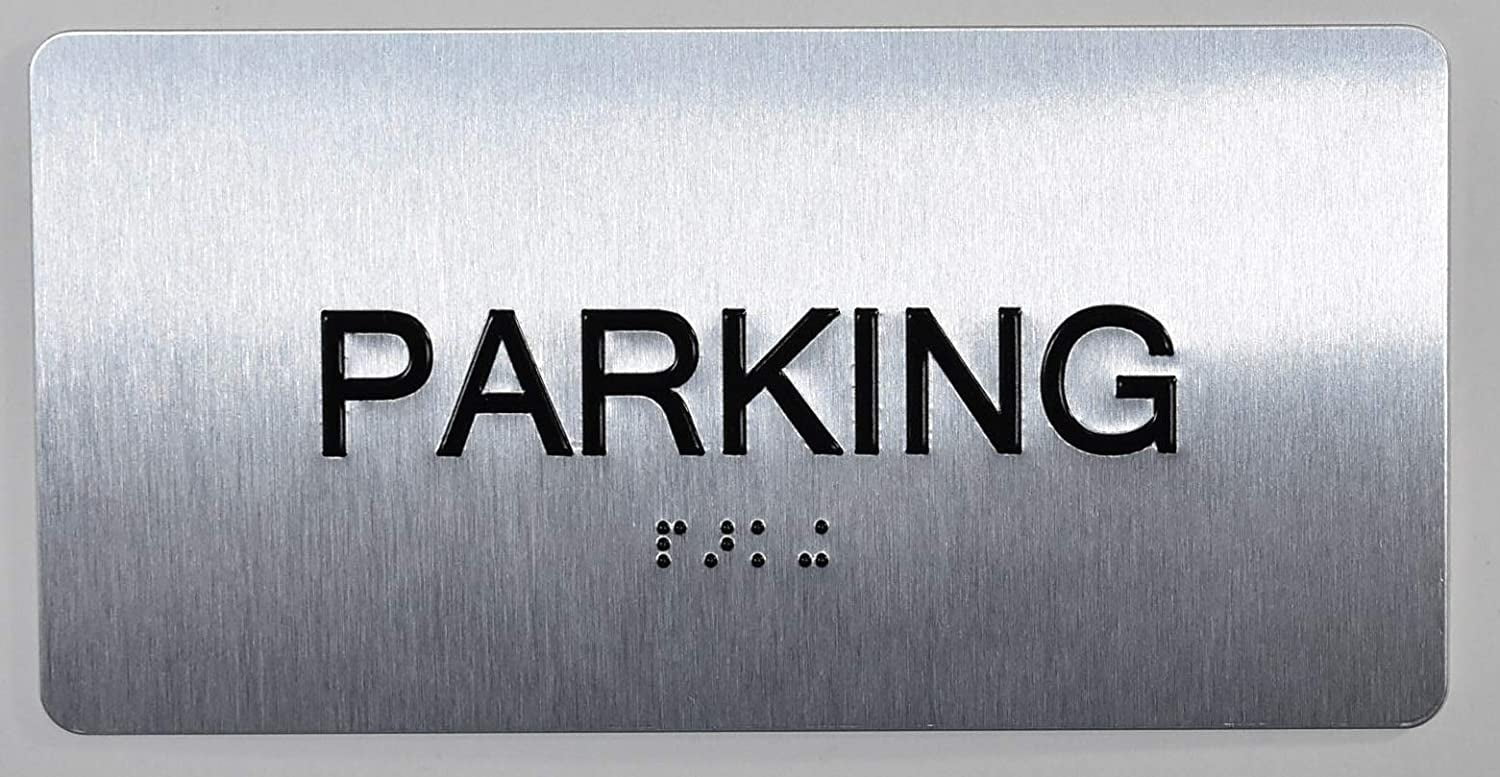 Parking Floor Number Sign Silver-Tactile Touch Braille Sign (Aluminium ...