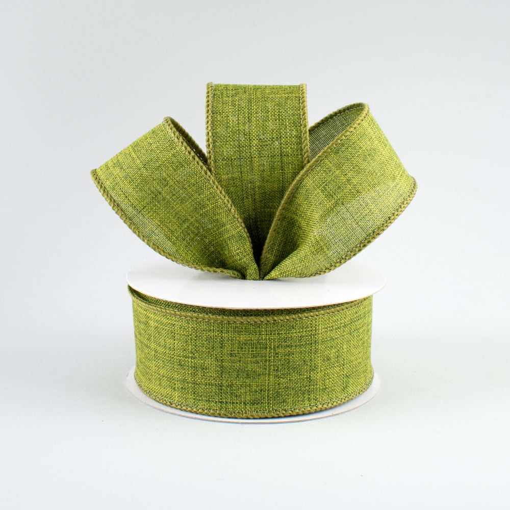 Solid Canvas Wired Edge Ribbon, 10 Yards (Moss Green, 1.5 Inches ...