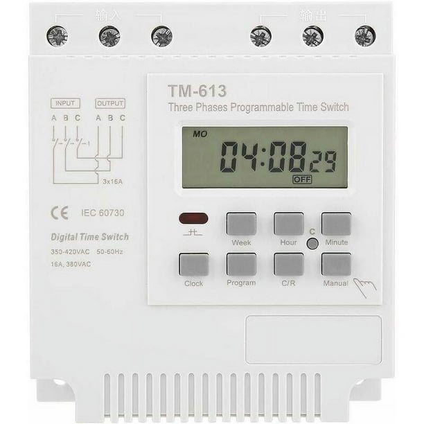 Temporizador programable TM-613 380V/50-60Hz 16A temporizador de relé ...