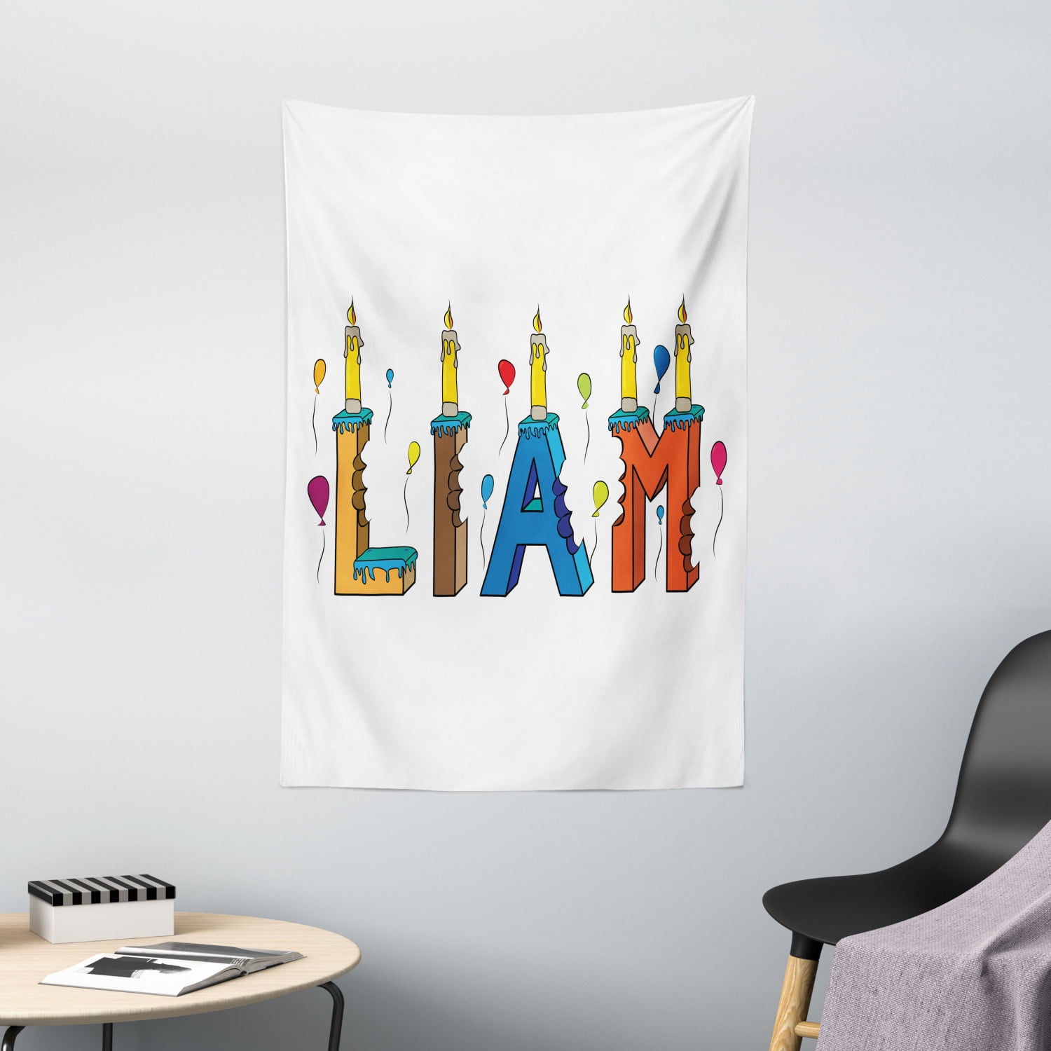 Liam Tapestry, English First Name in a Colorful Letter Style Cake ...
