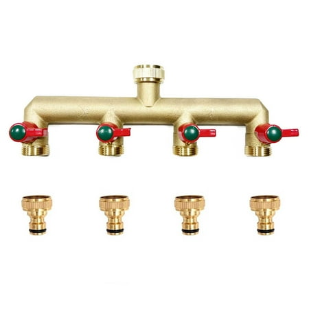 4-way Brass Water Tap Distributor 3/4 inch Water Distributor 4way ...