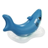 Unbrand Inflatable Shark Ride-on Pool Float for Kids and Adults, Blue ...