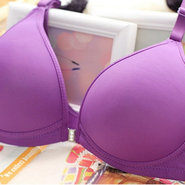 Ladys Front Closure Wireless Wire Free Seamless Racer Back Push Up