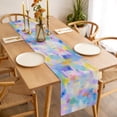 Blue Purple Oil Painting Dining Table Runner, Abstarct Gradient Dark ...