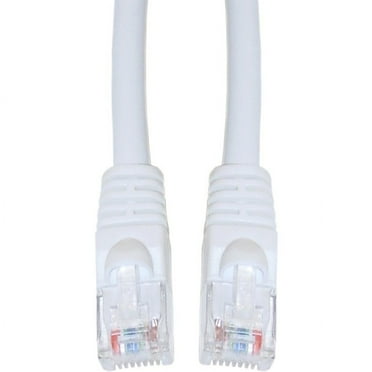 Cat6 White Ethernet Patch Cable, Snagless - Molded Boot, 50 Foot ...