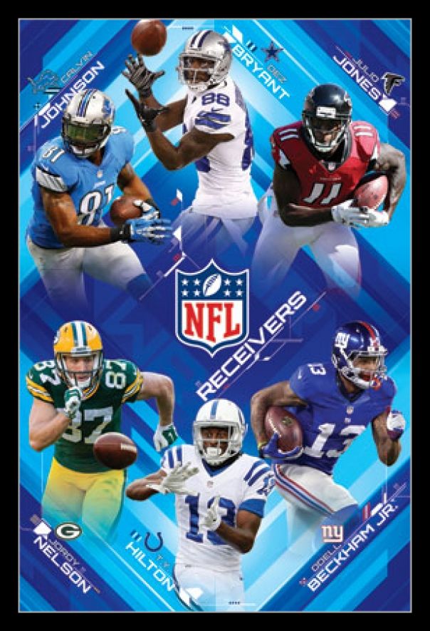 NFL - Receivers 15 Laminated & Framed Poster Print (24 x 36) - Walmart.com