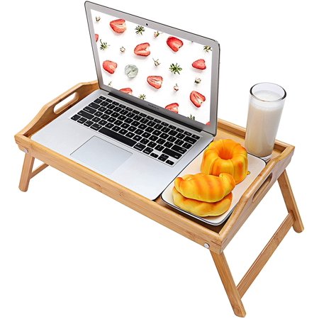 Bamboo Bed Tray for Eating Breakfa t Tray for Bed,S ving Tray with ...
