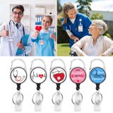 Name Badge Reel ID Tag Holder Doctor Nurse Retractable Work Card Clip ...