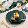 200PCS Green Plastic Plates with Gold Rim - 100 Dinner 10 inch & 100 ...