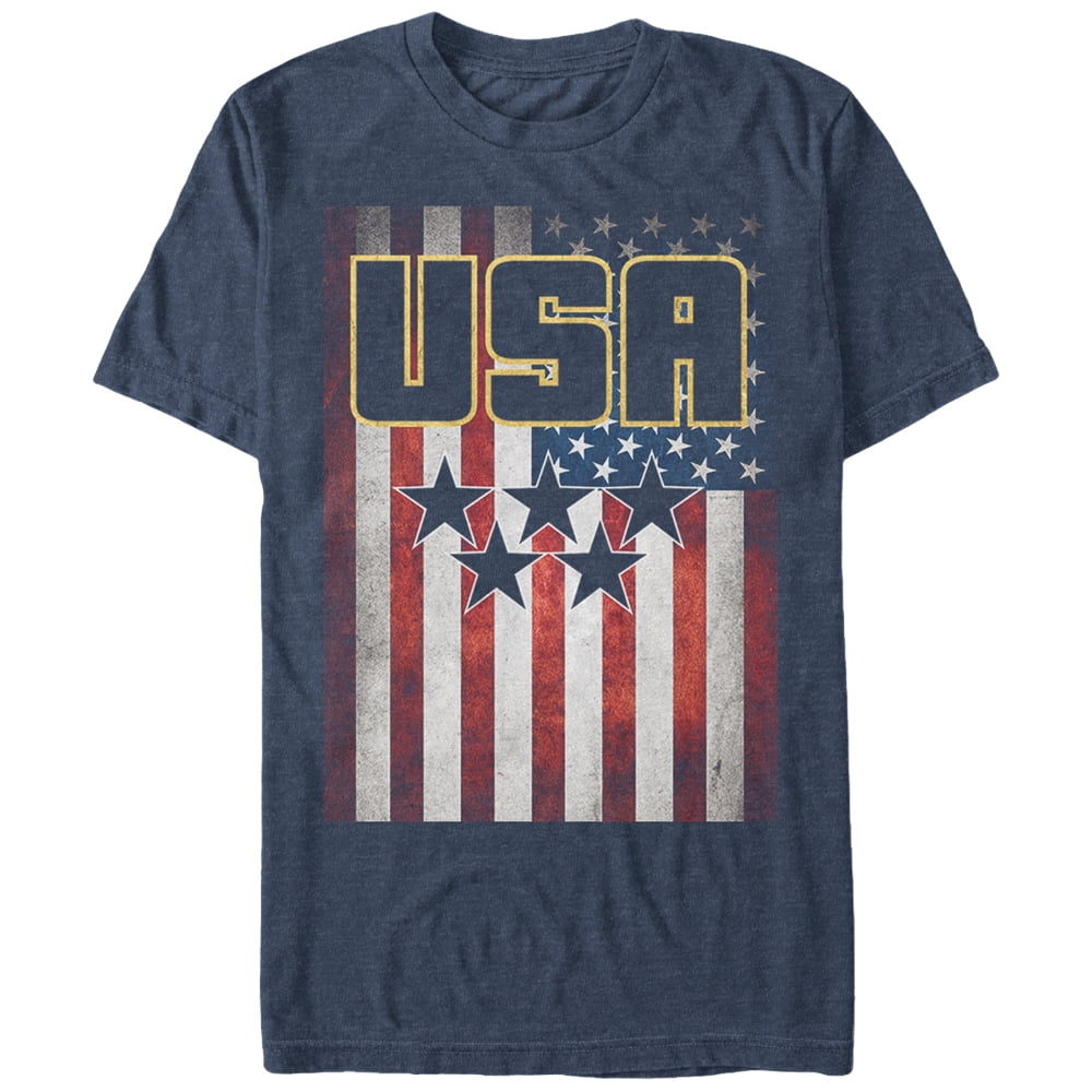 Men's Lost Gods USA Star Flag Graphic Tee Navy Blue Heather Medium ...