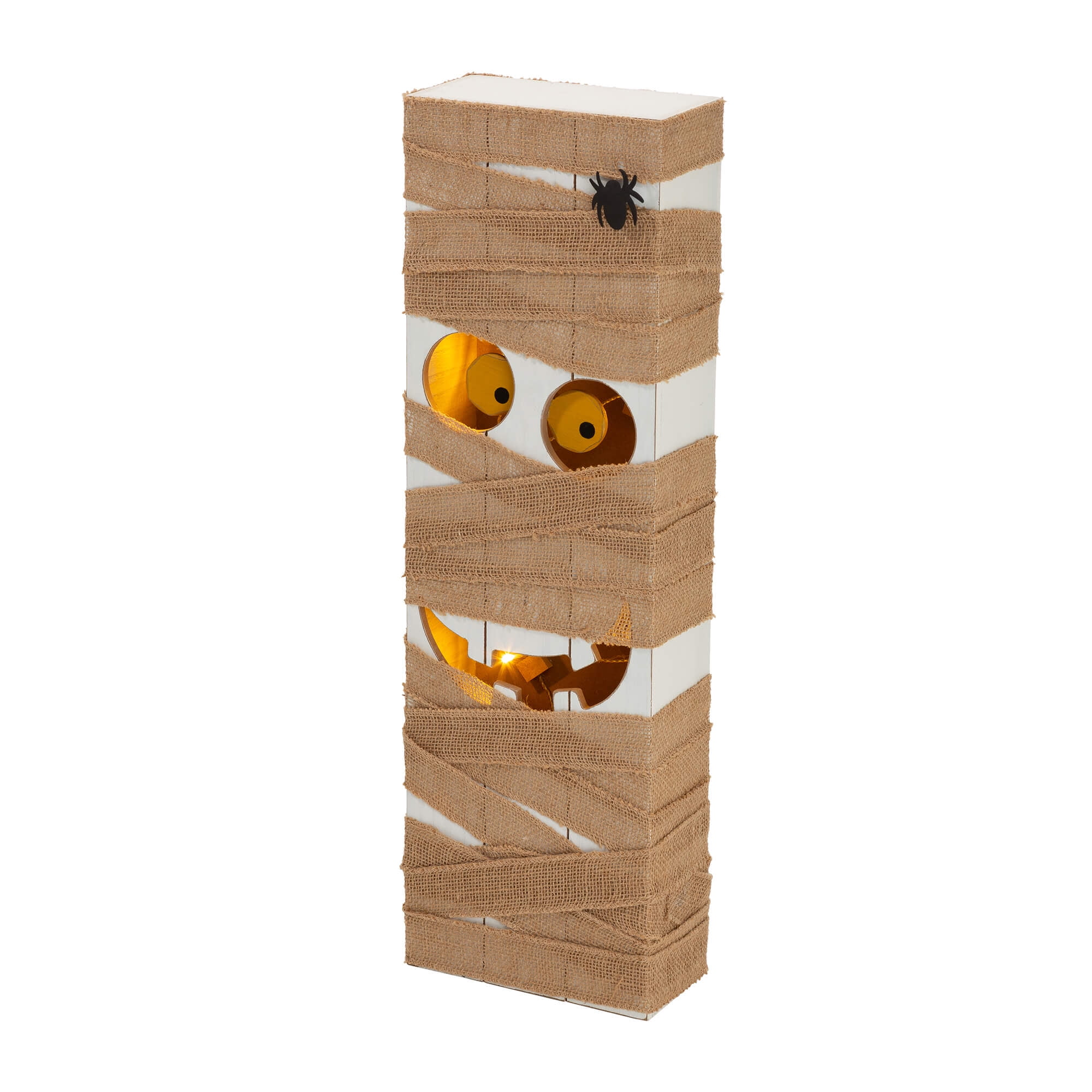 Glitzhome Lighted Wooden Mummy Porch Decor Creative Halloween Themed ...