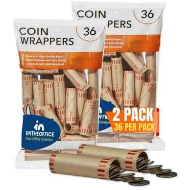 bestolf 10Pcs Preformed Coin Wrappers Assorted Color-Coded Rolls ...