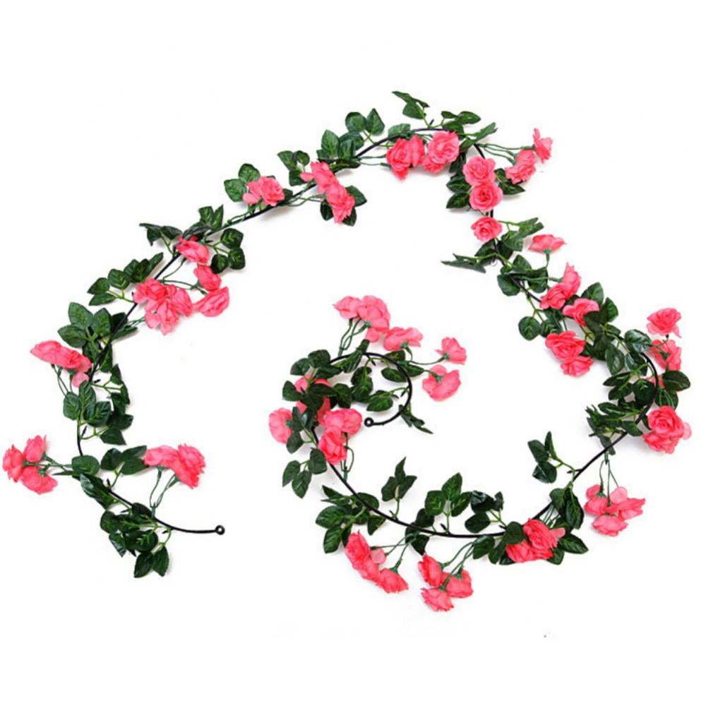 6ft Artificial Floral Garland Rose Flower Vines Fake Silk Flower ...