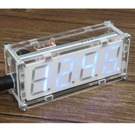 4-Digit DIY LED Electronic Clock Kit Microcontroller 0.8inch Digital ...