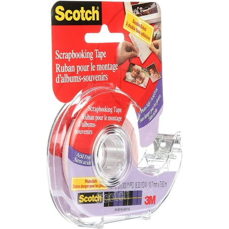 Scotch Tape Double Sided Scrapbooking Tape, 12.7mm Wide x 7.62m, 1 Roll ...