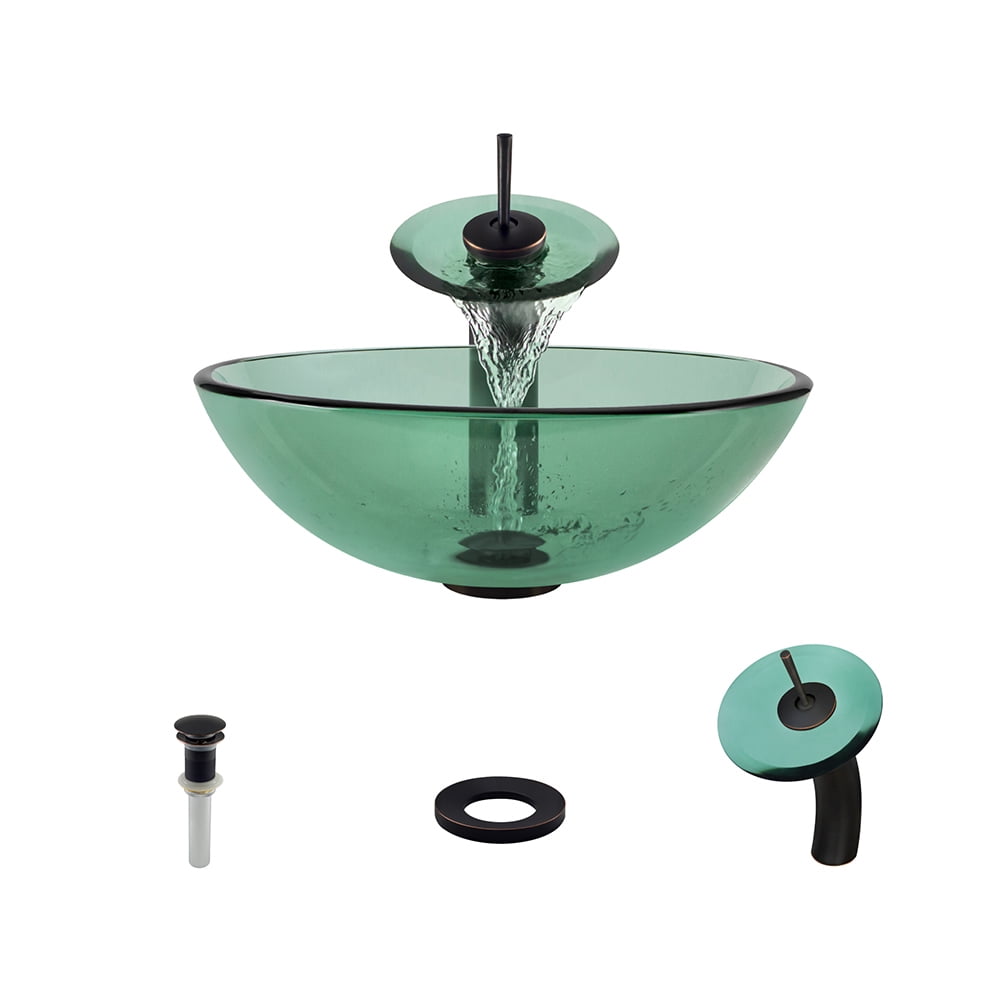 MR Direct 601 Emerald Vessel Sink Ensemble with an Antique Bronze ...
