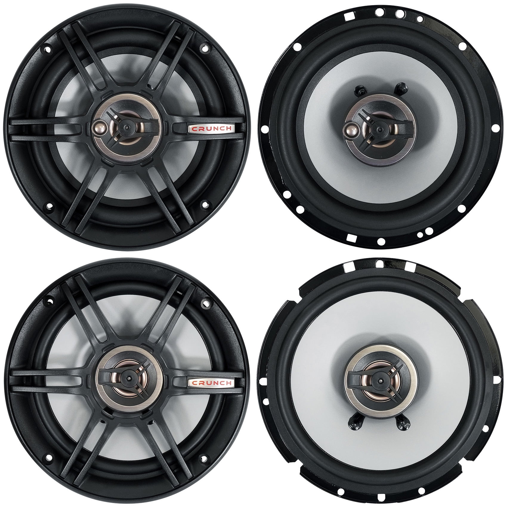 (2) Crunch CS653 6.5" 3-Way+(2) CS65CXS 6.5" 2-Way Shallow Car Audio ...