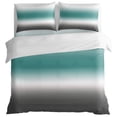Abstract Turquoise Grey Gradient Queen Size Bed Set,Retro Nordic Style ...