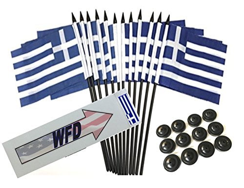 Box of 12 Greece 4"x6" Polyester Miniature Desk & Little Table Flags ...