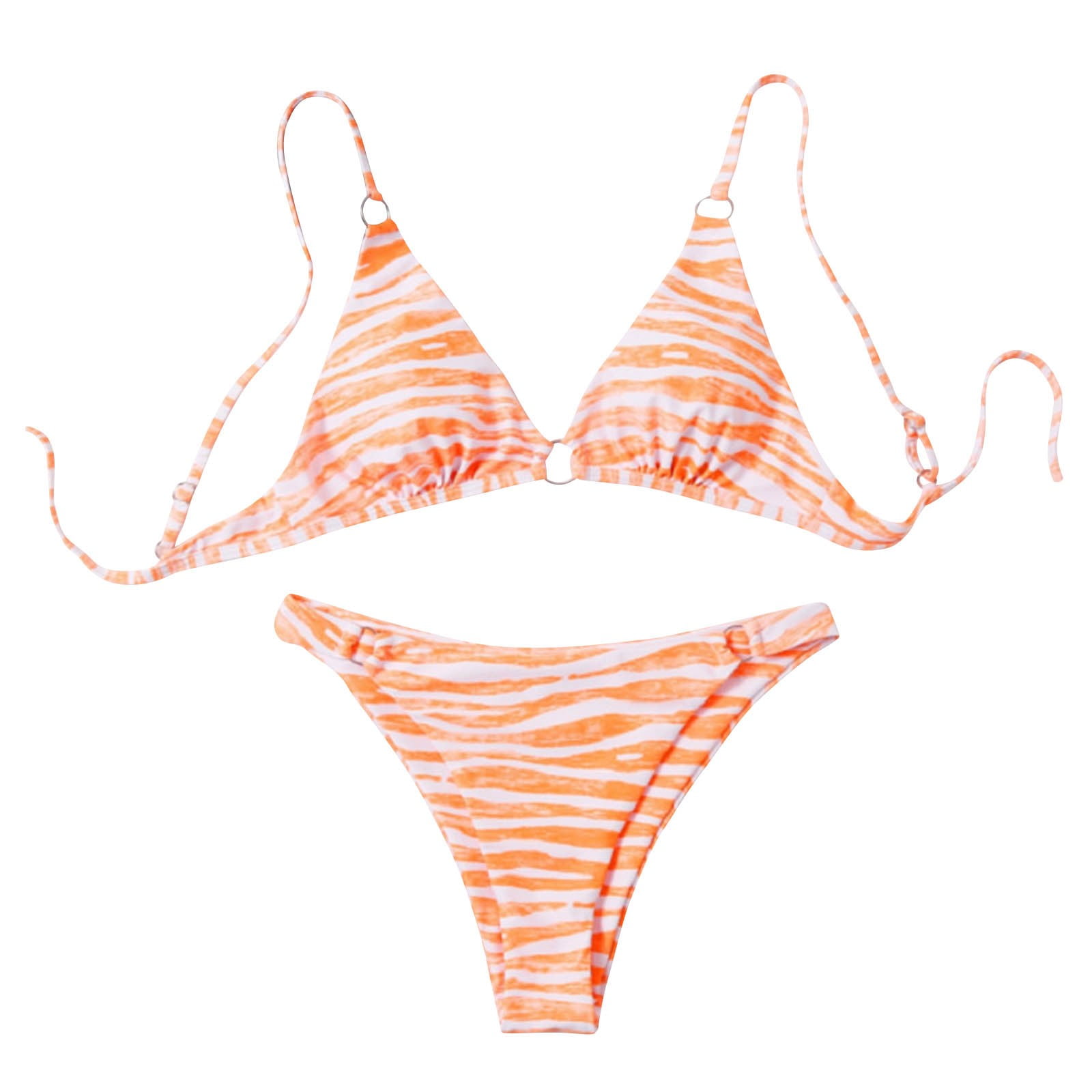 Dndkilg Womens Zebra Print Bathing Suit Micro Sexy Bikini Sets High