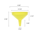 Excellante Plastic 8 oz 4.13 inch yellow funnel, comes in each ...