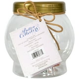 "Button Collectors" Gold Tone Button Shaped Lid Plastic Storage Jar ...