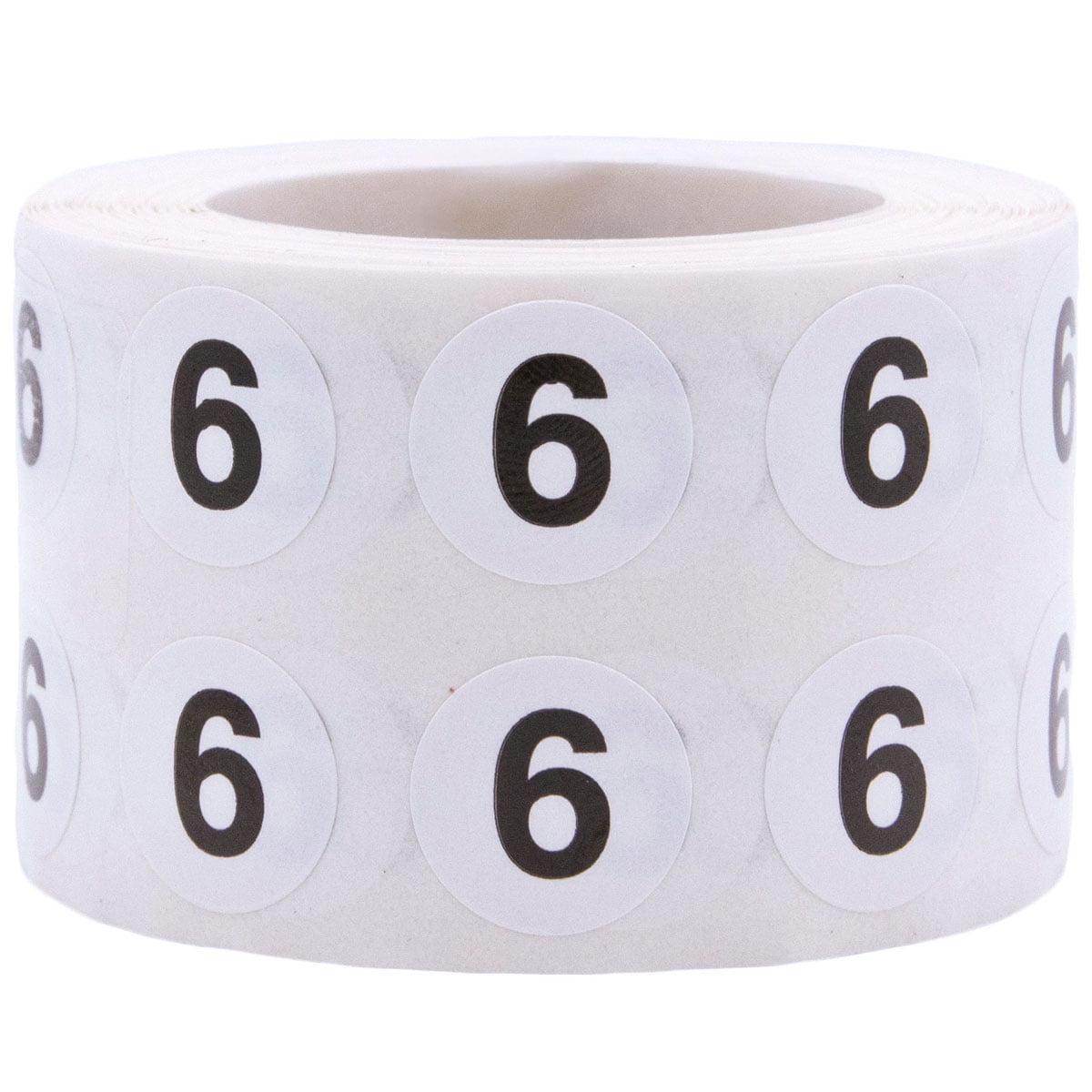 Circle Dot Number 6 Stickers | 0.5" Inch Round | 1,000 Pack - Walmart.com