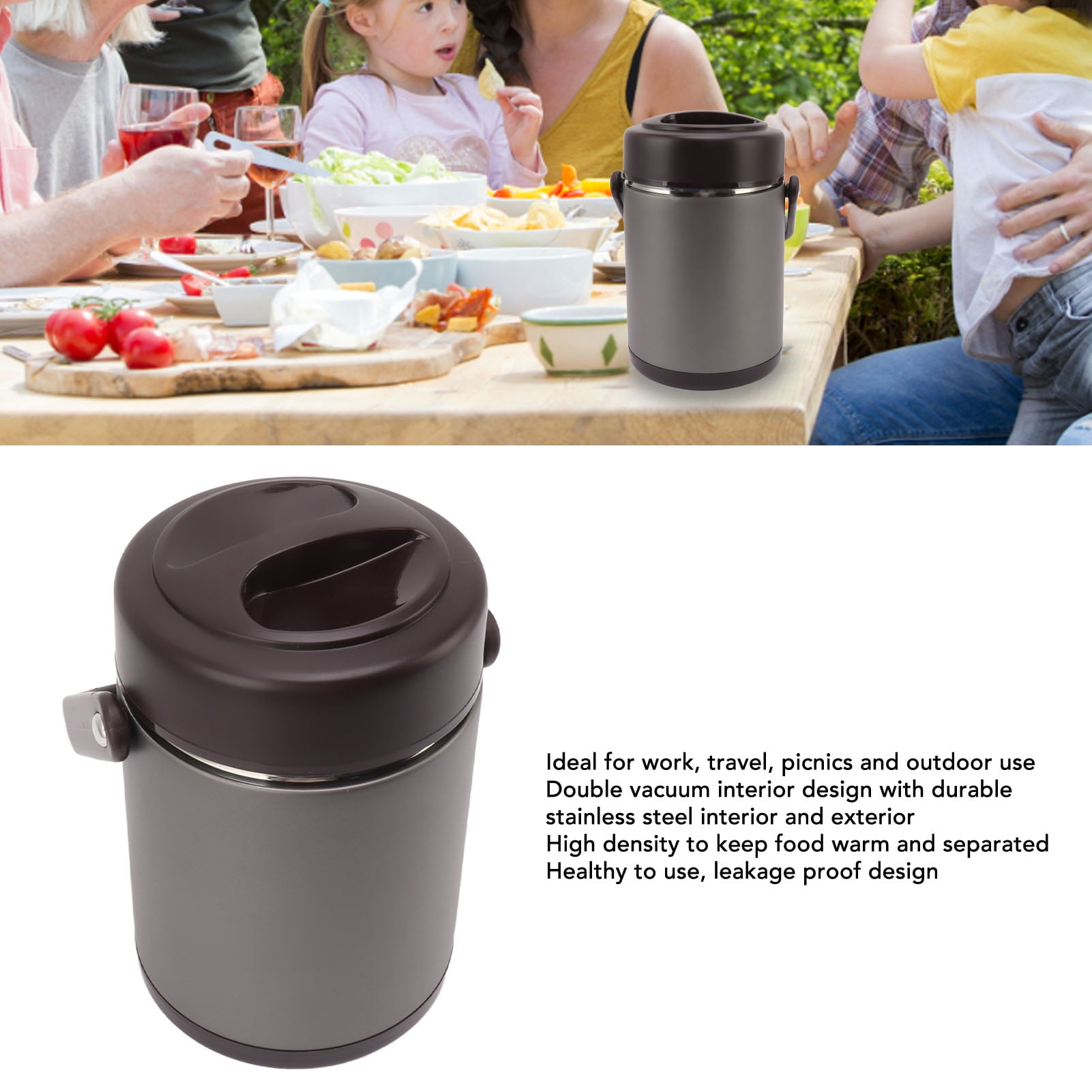 Click here for Jianing 2l Dark Gray Insulated Food Container Mult... prices