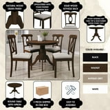 Castle Place 5-Piece Elegant Wooden Indoor Dining Table and Chairs Set ...
