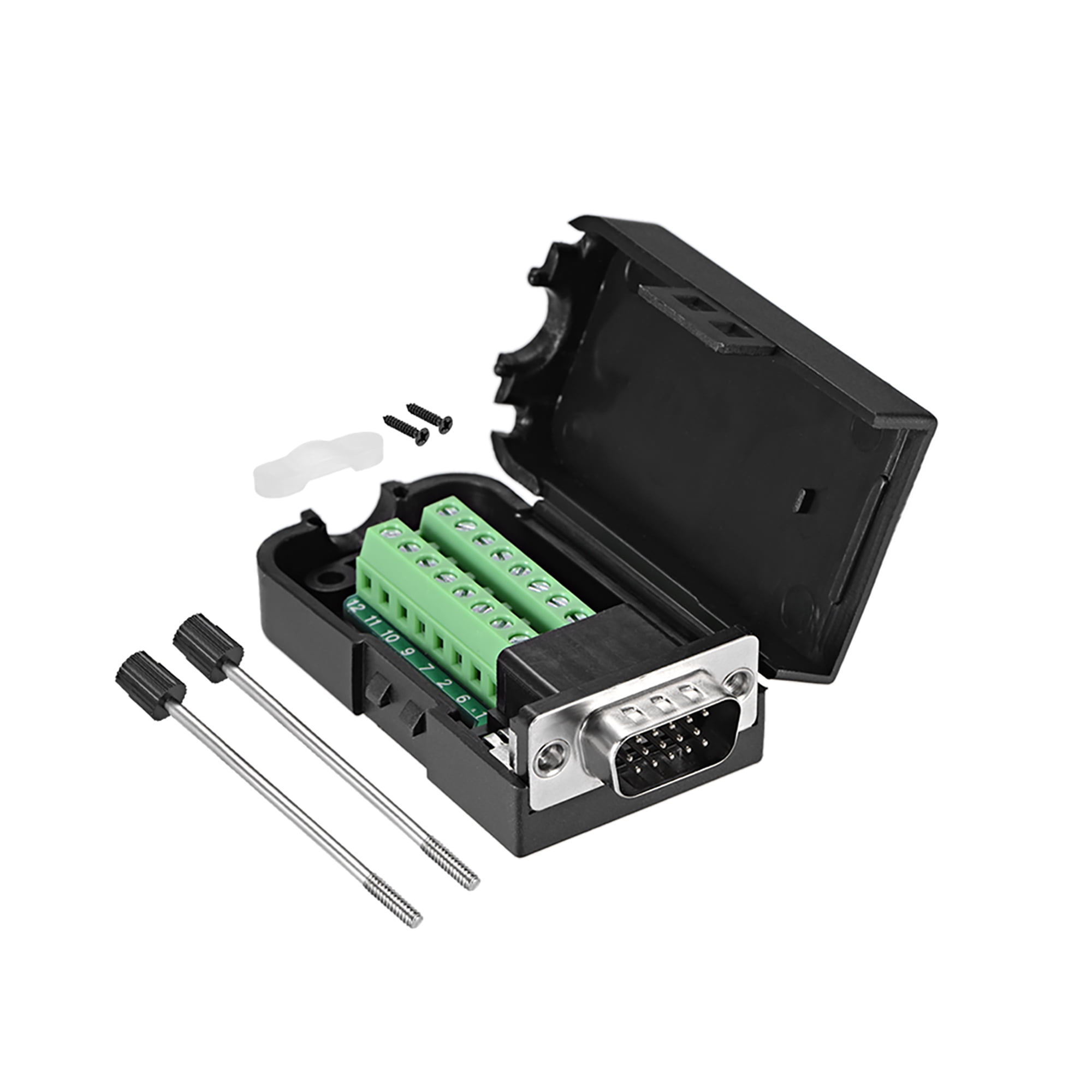 D-sub DB15 Breakout Board Connector with Case 3-row Male Port with Screws - Walmart.com