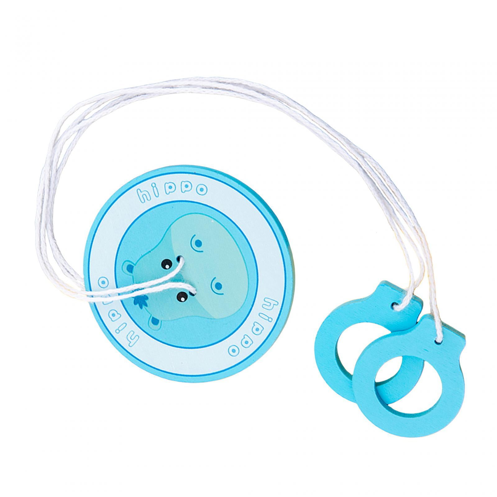 Pull String Rotating Top Kids Educational Toys Lightweight Smooth ...