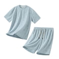AGKIZG Solid Color Fashion Casual Short Summer Ice Silk Thin Fabric 2 ...
