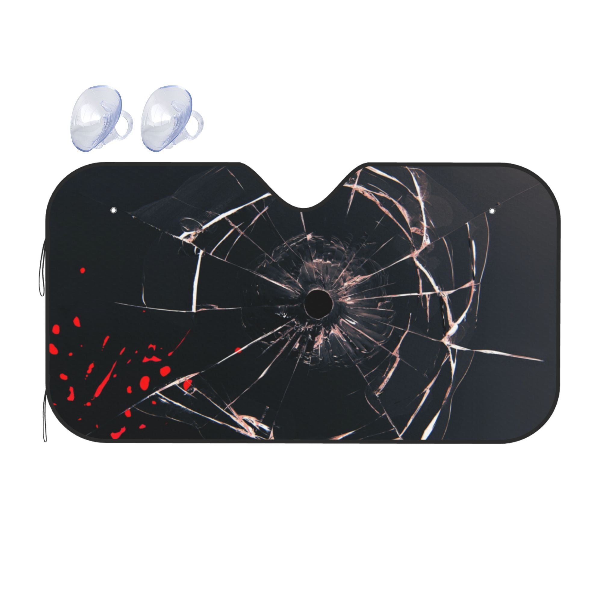 DouZhe Car Sunshades for Windshield, Funny Bullet Shot Glass Hole Blood ...