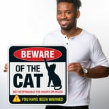 Beware of Cat Sign, Funny Attack Cat Sign, - Walmart.com
