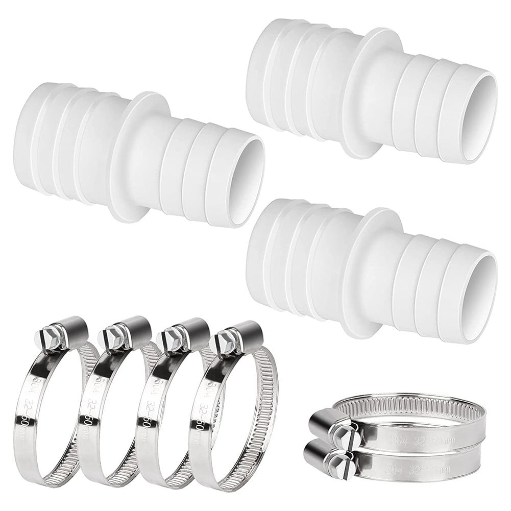 Hose Connector Set with 32-38 mm Hose Clamps – Pool Hose Adapter ...