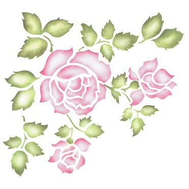 Rose Spray Wall Stencil SKU #57 by Designer Stencils - Walmart.com