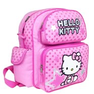 Hello Kitty Pink/Silver Stars Leather Patch Mini Toddler Backpack (10in ...