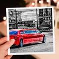 3drose, Red Limousine Car Moves Along the Street. Stylized Photo, 6 ...