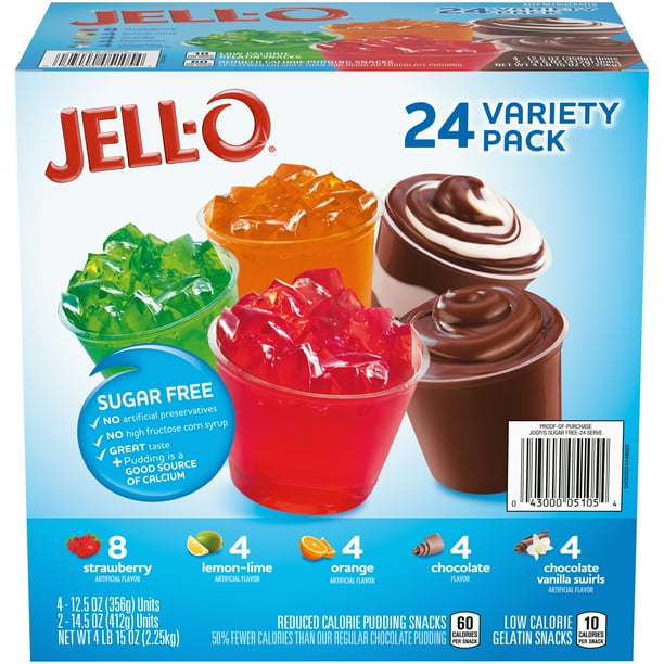Jell-O Strawberry, Lemon-Lime & Orange Gelatin & Chocolate & Chocolate ...