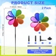 2-Pack Flower Wind Spinner Sparkly Lawn Pinwheels, 28.3 Inch Plastic ...