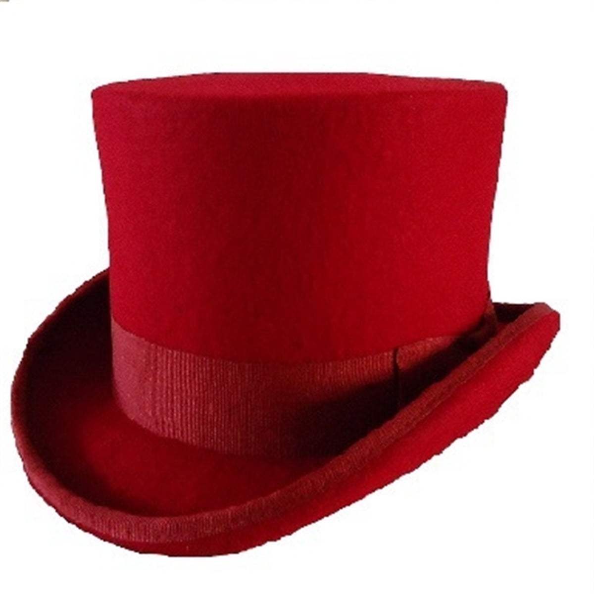 Red L（58-60cm） Vintage Wool Victorian Mad Hatter Top Magic Hat ...
